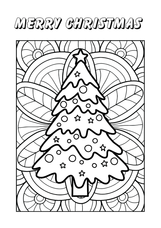 Printable Christmas Tree Coloring Page - Secret Sister Gifts and Cards ...