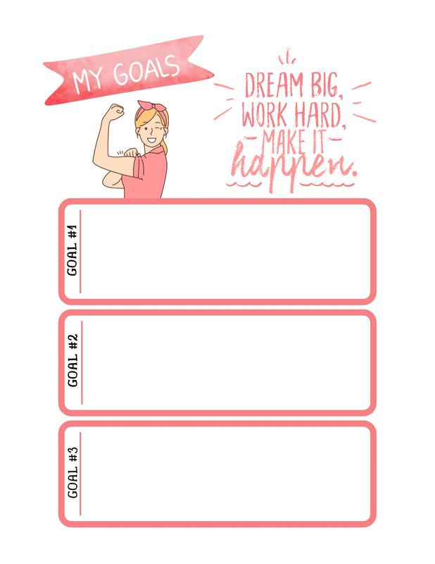 Free Printable Weekly Goals Sheet - Secret Sister Gifts and Cards ...